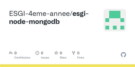 GitHub ESGI 4eme Annee Esgi Node Mongodb