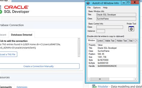 Oracle Sql Developer 182 Automation Moved Autoit General Help And Support Autoit Forums