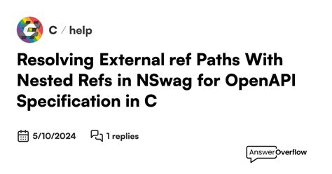 Resolving External Ref Paths With Nested Refs In Nswag For Openapi Specification In C C
