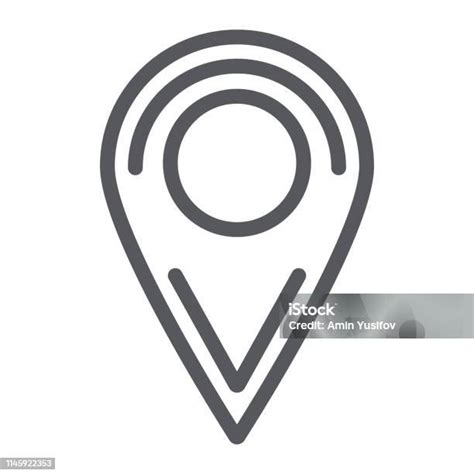 위치 라인 아이콘 핀 및 내비게이션 지도 마커 기호 벡터 그래픽 흰색 바탕에 선형 패턴 0명에 대한 스톡 벡터 아트 및 기타 이미지 Istock