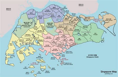 싱가포르 지도 한글판 3가지 종류 무료 다운로드