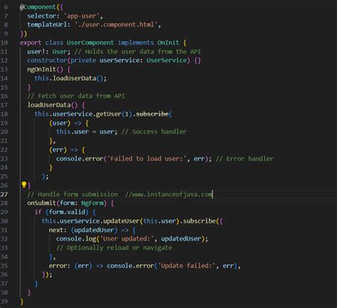 angular template driven forms instanceofjava