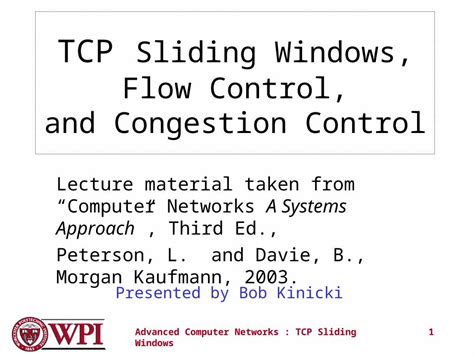 ppt advanced computer networks tcp sliding windows1 tcp sliding