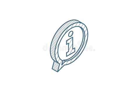 Information Letter I In Circle Isometric Icon 3d Line Art Technical Drawing Editable Stroke