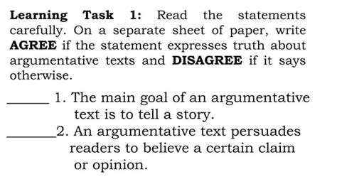 Key Structural Elements In Argumentative Text Pptx