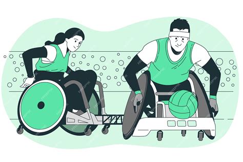 휠체어 럭비 일러스트 무료 벡터