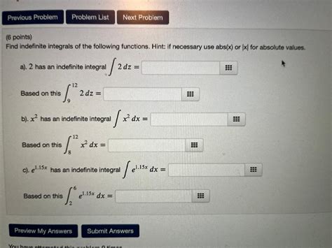 Solved Find Indefinite Integrals Of The Following Functions Chegg