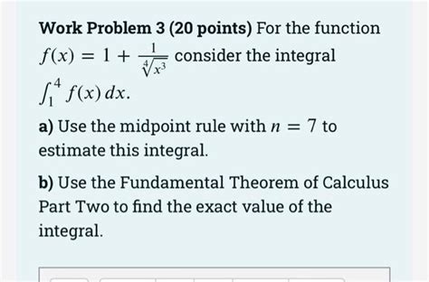 solved work problem 3 20 points for the function