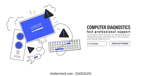 Blue Screen Death Computer Malfunction Concept Stock Vector Royalty