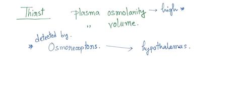1 Thirst Is Stimulated By Plasma Osmolarity And Plasma Volume Increase Plasma Osmolarity