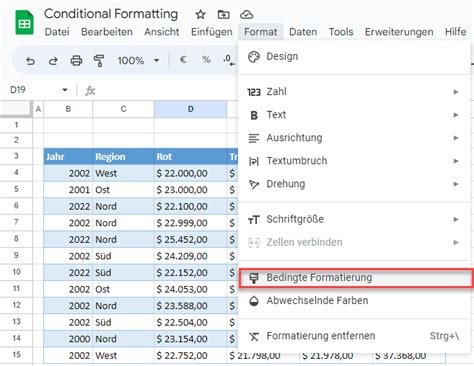 Bedingte Formatierung Auf Basis Einer Formel Excel And G Sheets