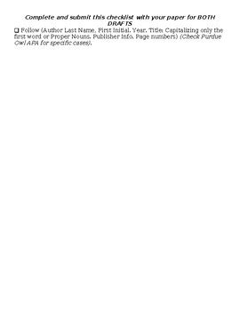 APA Format Checklist By Justina Curanovic TPT