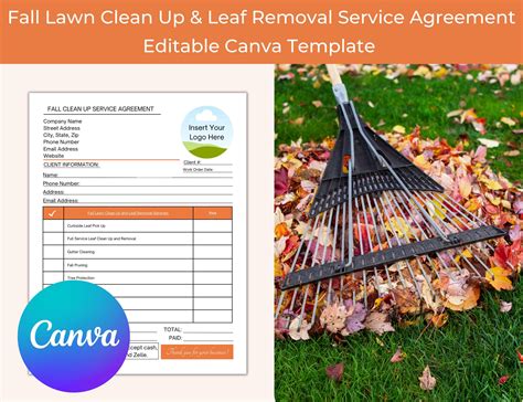 Fall Lawn Clean Up Contract Leaf Removal Service Agreement Full Service Yard Clean Up Leaf