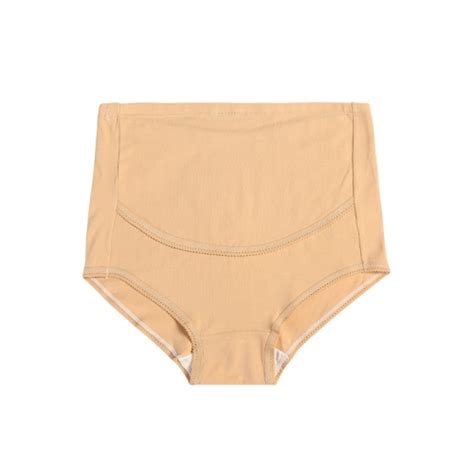 3 Pcs 퓨어 컬러 대형 통기성 높은 허리 배꼽 리프트 조정 가능한 출산 팬티 색상 살구 크기 Xxxxxl