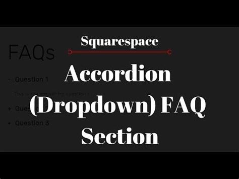 30 Squarespace Tutorials Creating An Accordion Style FAQ YouTube