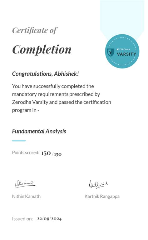 Completed Fundamental Analysis By Zerodha Varsity Abhishek Singh Posted On The Topic Linkedin