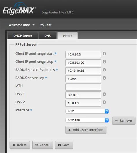 Ubiquiti Edgerouters Pppoe Radius Support