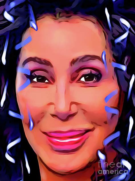 Cher Cartoon Portrait Mixed Media By Daniel Janda Fine Art America