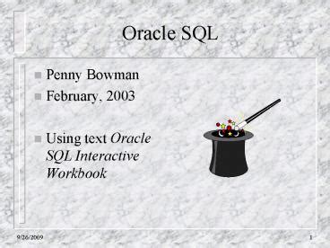 Oracle SQL Presentation Free To View