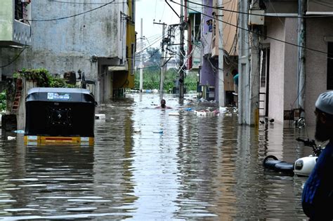 Nadeem Colony In Toli Chowki Submerged Under Flood Water After Heavy Rains