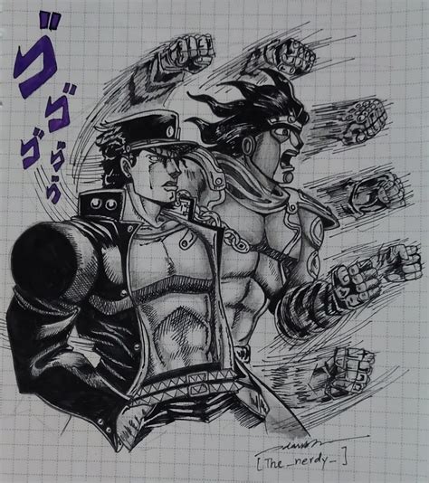 Jotaro Kujo With Star Platinum By Me Rstardustcrusaders