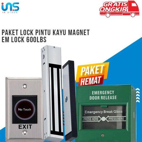 Paket Lengkap Aksesoris Akses Kontrol Pintu Kayu Dan Aluminium Emlock Lazada Indonesia