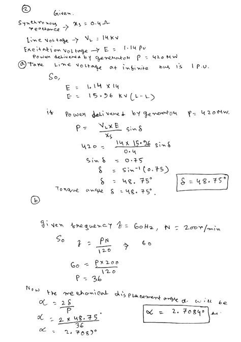 Solved The Generator In Fig Has A Synchronous Reactance Of Course Hero