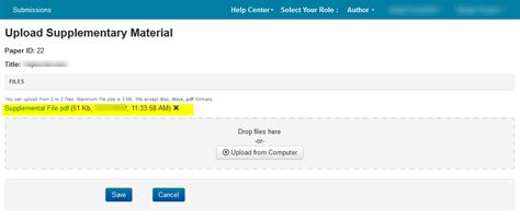 how to author submit supplementary material microsoft conference