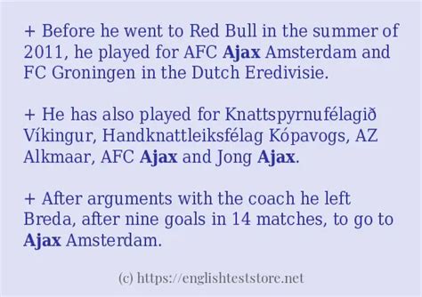 Some Example Sentences Of Ajax Englishteststore Blog