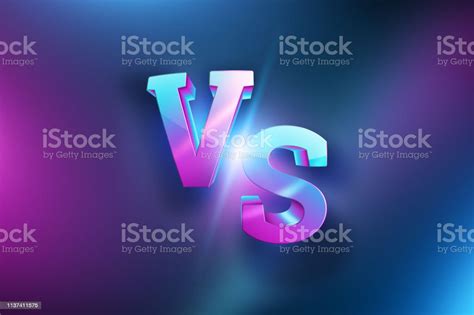 창조적 인 배경 블루 네온 대 로고 스포츠와 레슬링을 위한 편지 게임 컨셉 경쟁 레슬링 스포츠 3d 렌더링 3d 그림 3차원