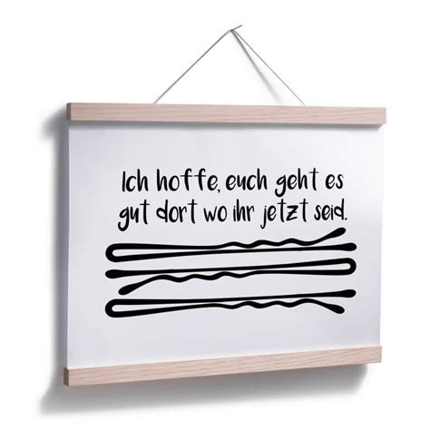 Poster Ich Hoffe Euch Geht Es Gut Spruch Schwarz Weiß Büroklammer Wall Artde