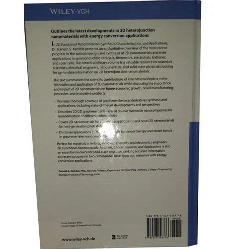 2d Functional Nanomaterials Synthesis Characterization And Applications Hardcover Book At Rs