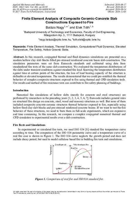 Pdf Finite Element Analysis Of Composite Ceramic Concrete Slab Constructions Exposed To Fire
