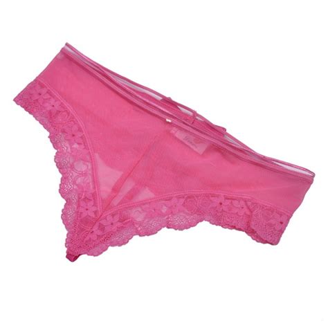 Provocative See Through Pink Lace Female G String Sex Toys Free S