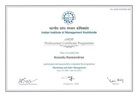 Iimk Salesandmarketing Milestoneachieved Anandu Raveendran 31