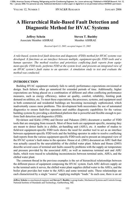 Pdf A Hierarchical Rule Based Fault Detection And Throughout Equipment