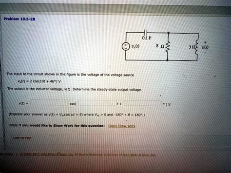 SOLVED Problem 10 5 28 The Input To The Circuit Shown In The Figure Is