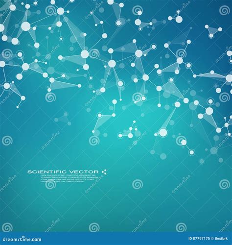 Molecule Dna And Neurons Vector Molecular Structure Connected Lines