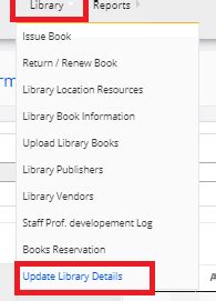 How To Update Library Details School Management Software School Management System