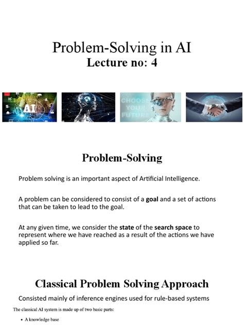 Lecture 4 Problem Solving In Ai Pdf Artificial Intelligence Intelligence Ai And Semantics