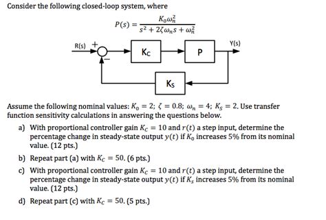 Solved Consider The Following Closed Loop System Where Ys