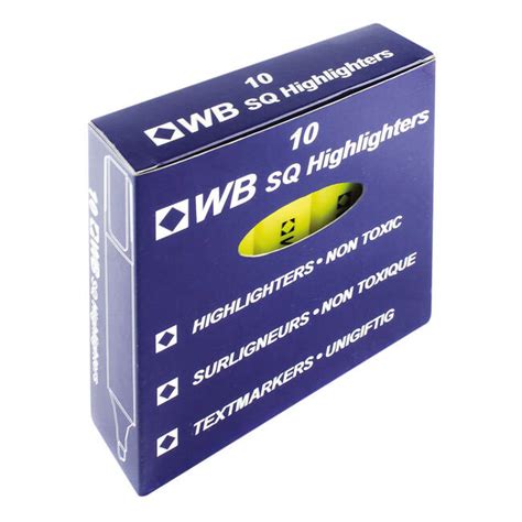 Wb Himark Yellow Hi Glo Highlighter Pens Pack Of 10 Wx01111