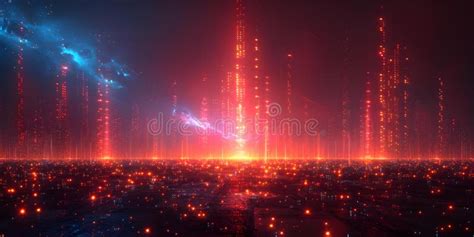 Digital Cityscape Abstract Representation Of Interconnected Data And Technology Concept