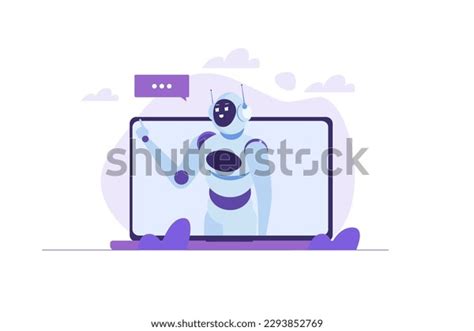 Chatbot Concept Man Talking Robot Customer Stock Vector Royalty Free 2293852769 Shutterstock