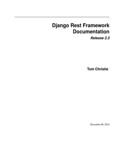 Django Rest Framework Pdf Application Programming Interface Hypertext Transfer Protocol