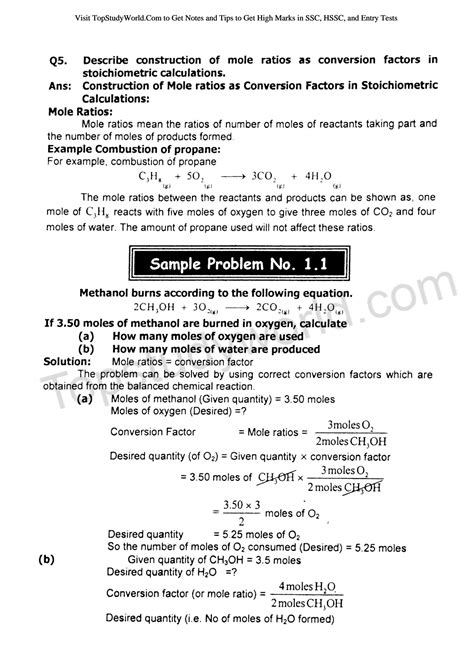 Solution Chapter 1 Stoichiometry For Class 11 Chemistry Studypool