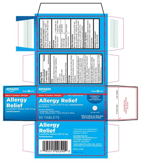 Fda Label For Amazon Basic Care Allergy Relief Tablet Oral Indications Usage And Precautions