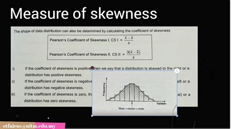 Measure Of Skewness Pearsons Coefficient Of Skewness Youtube