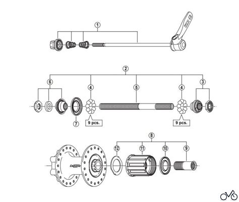 Схема заднего колеса скоростного велосипеда