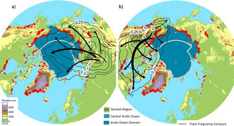 Contour Plots Of Cyclone Tracks [tracks Month 21 ] Originating In A Download Scientific